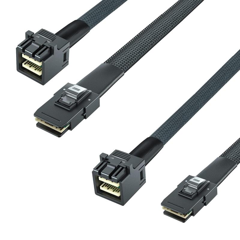 10Gtek SFF-8643 to SFF-8087 内部 Mini SAS HD ケーブル、RAID コントローラー ハード ドライブ対応、100 オーム、0.8 m (2.6 フィート)、2本入り【仕様】内部 Mini SAS HD ...