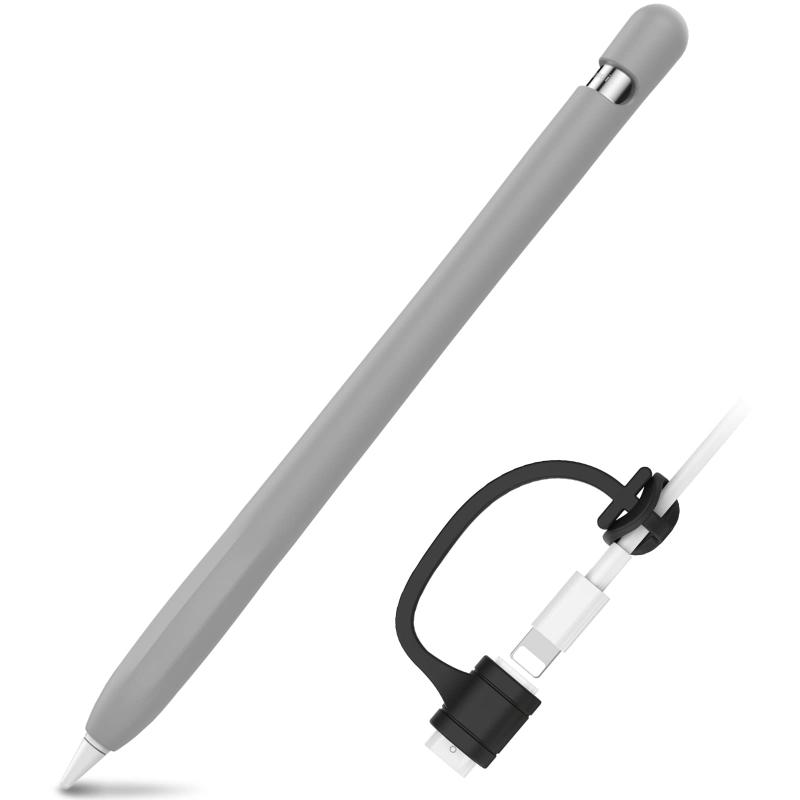 AhaStyle Apple Pencil 第一世代用シリコン保護ケース Apple Pencil 初代に適用 (1本,グレー)暖かいヒント： このソフトシリコンスリーブはApple Pencil第1世代にのみフィットします。Apple p...