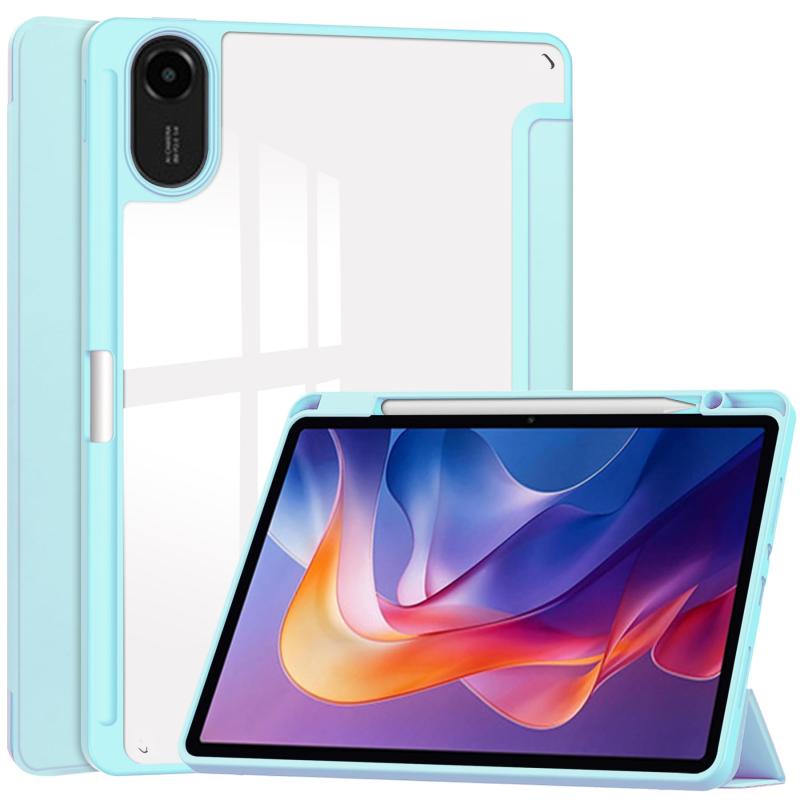 For シャオミ(Xiaomi) Redmi Pad 2 タブレットケース 11インチ Redmi Pad 2 カバー【COKOVI】Redmi Pad 2 ケース クリア 裏全透明 三つ折り スタンド機能 四角加固 全面保護 軽量 薄型 ...