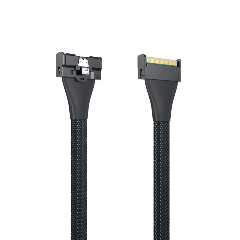 10Gtek PCIe Gen5 MCIO 8X ケーブル (SFF-TA-1016準拠/74ピン/85Ω) サーバー用ストレージケーブル NVMeバックプレーン/HBA/オールフラッシュアレイ対応 0.5m【MCIO to MCIO 8X...