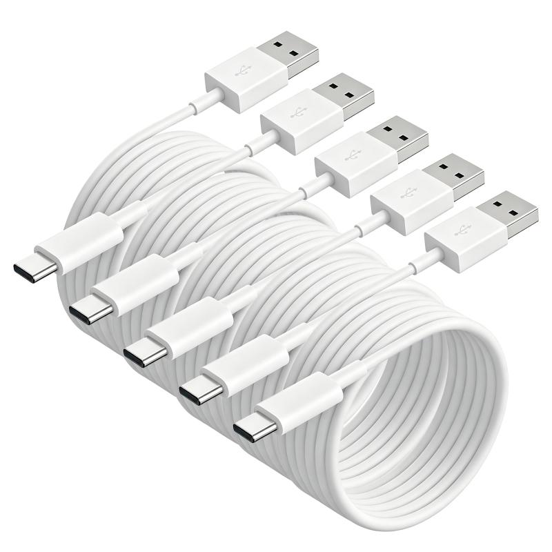 USB Cケーブル 3m 5本セット POTRRCIUSUER USB-A to USB-C 最大3A 充電 データ転送 USB2.0 480Mbps 柔らかいTPE 断線防止 タイプc ケーブル 3m Type-Cコード 映像出力非対応【...