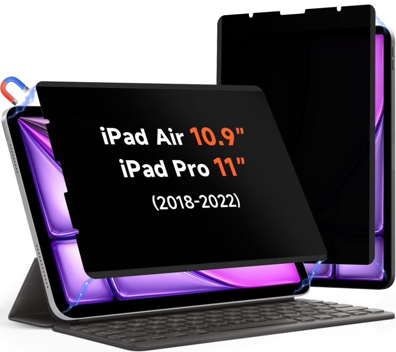 360度 マグネット式 覗き見防止フィルム iPad Air 10.9インチ第5/4世代 (2022/2020年)&amp; iPad Pro 11 インチ 第4/3/2/1世代 (2022/2021/2020/2018年) 覗き見防止フィ...
