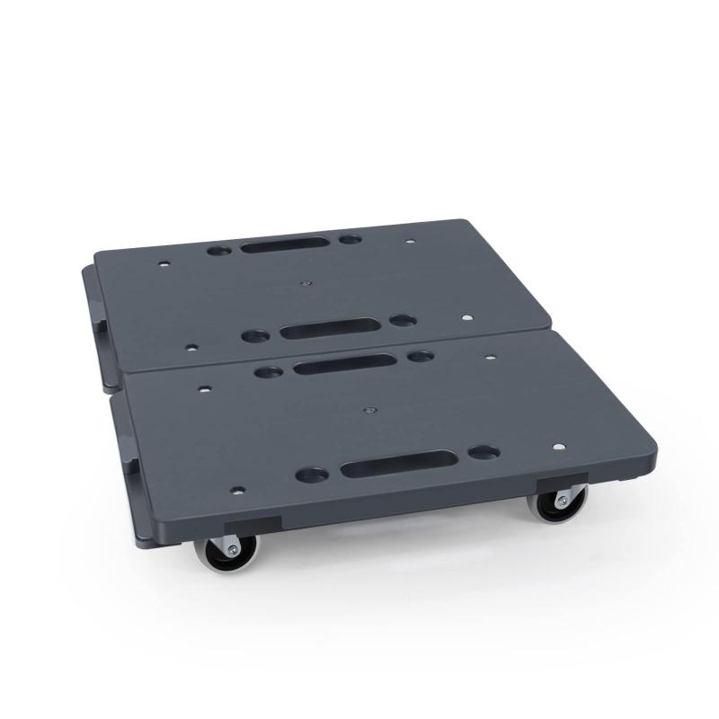Uholan連結平台車41.5×28cm カート キャリー【2台組セット】 耐荷重100kg 軽量1.25kg 台車縦横連結可能 スタッキング運搬 家庭用 グレー【商品詳細】2本セット、サイズ:幅41×奥行27.5×高さ7.5cm 材質:ポ...