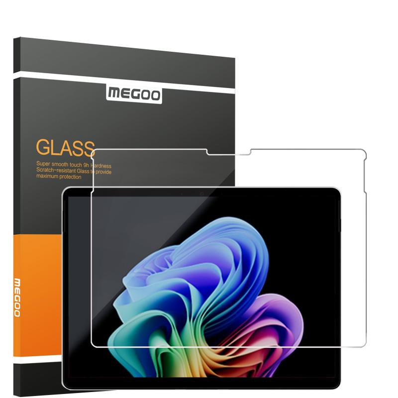 MEGOO Surface Pro 11/10/9/8/X 13インチ用 ガラスフィルム 高硬度9H・耐衝撃設計でしっかり保護 高透過・指紋防止コーティング・飛散防止【高硬度9H・耐衝撃設計】 高硬度9Hの強化ガラスを採用し、日常のキズや摩...