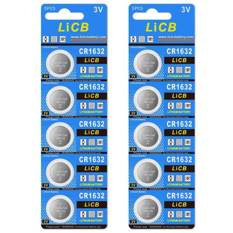 LiCB 10個入 CR1632 リチウム ボタン 電池 3V 1632 コイン形電池 水銀ゼロシリーズ「電池の特徴」高品質CR1632電池サイズ：16mm*3.2mm 電圧：3V 重量：1.8g　1セットに10個入り　水銀ゼロシリーズ　「...