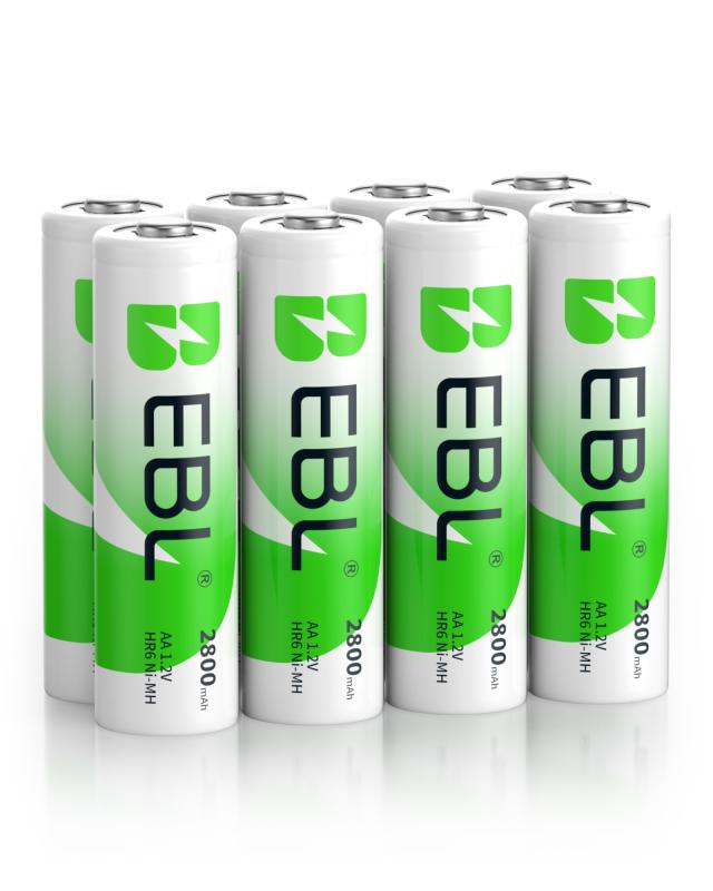 EBL 単3電池 充電式 8個パック ケース付き 2800mAh ニッケル水素充電 単三電池 充電池 単3充電池 単三充電池大容量 - バッテリーの耐久性を心配する必要はありません。EBL 2800mAh 単3充電池はデバイスに非常に強力な...