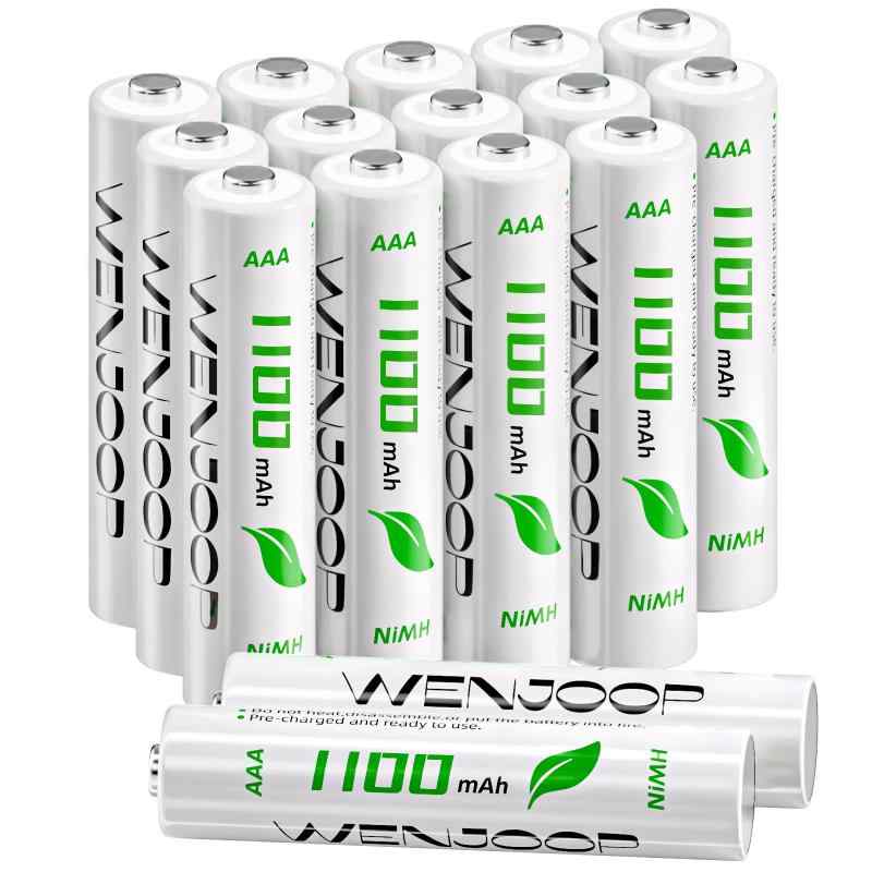 WENJOOP 単4形 充電池 16本 1.2V 1100mAh ニッケル水素 低自己放電 繰り返し使用可能 おもちゃ リモコン 家庭用【まとめて16本】家の中にある単4電池の機器を、まとめて充電池へ切り替えたい方に使いやすい16本セットで...