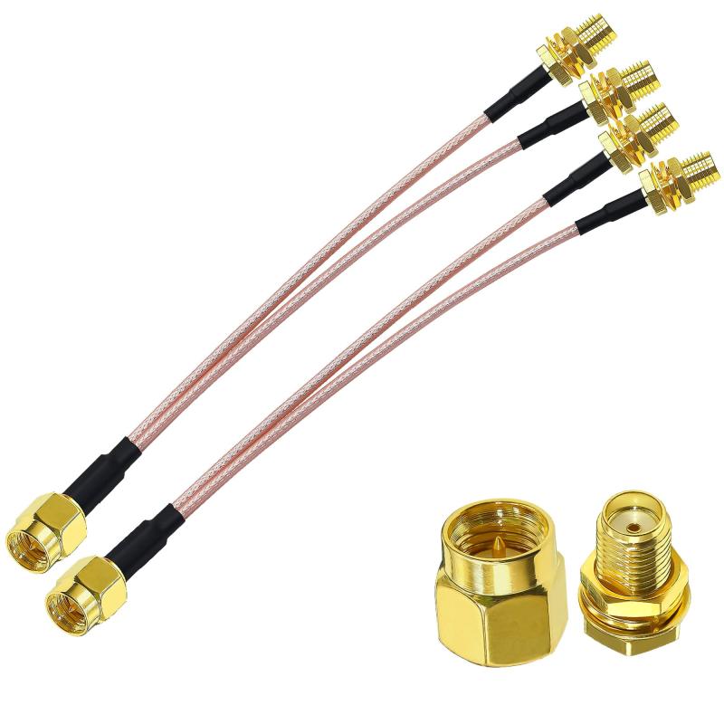 TUOLNK 2本 6 " 15cm SMA スプ リッターケーブル SMAオス -デュアル メス 同軸ケーブル 4GLTE 家庭用電話 ルーターゲートウェイモデム アダプター V字型 同軸ケーブルケーブル タイプと詳細: SMA...