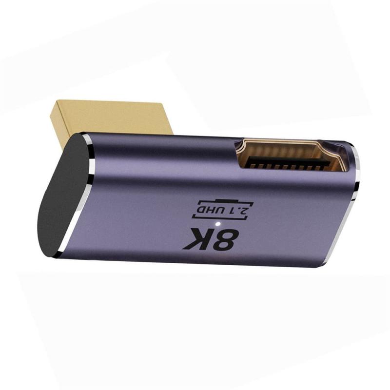 cablecc HDMIオス-HDMI 2.1メス ロープロファイル垂直90度右上角度UHD延長アダプター 8K 60hz HDTV対応現在のHDMI 2.1仕様をすべて満たし、すべてのHDTV解像度をサポートします。延長ケーブルをつなぐた...