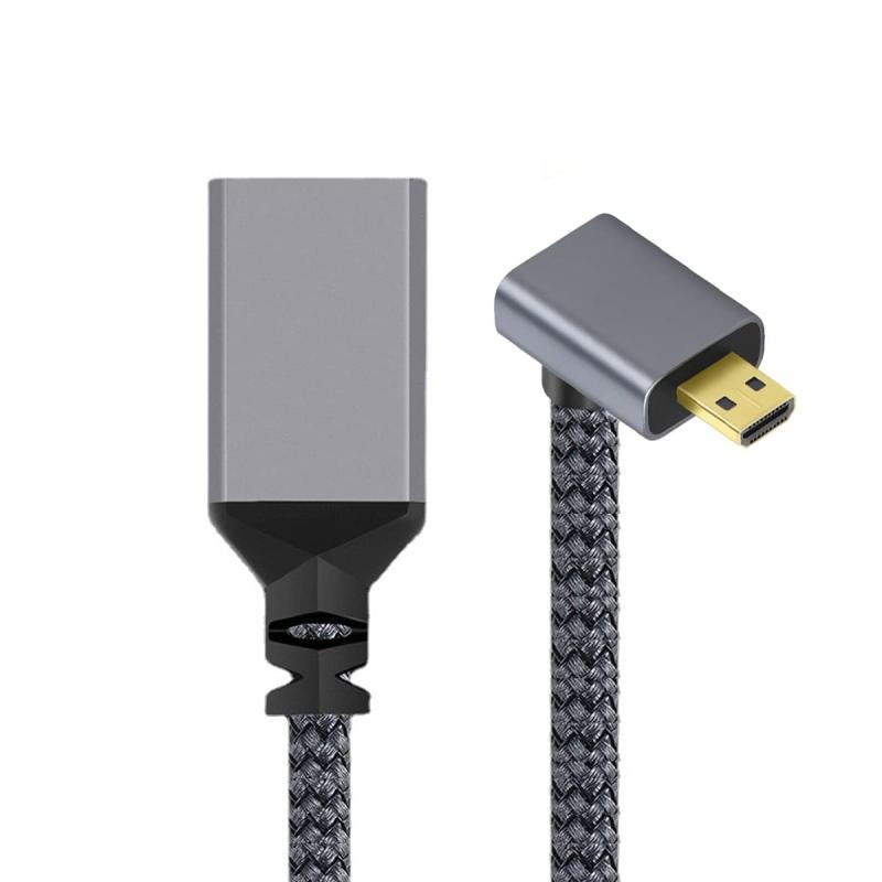 chenyang Micro HDMI - HDMIケーブル、Micro HDMI 1.4オス-HDMIメス 4K延長ケーブル 90度ダウンアングルMicro HDMI-HDMI延長ケーブルをつなぐためのMicro HDMIカプラー。特別な...