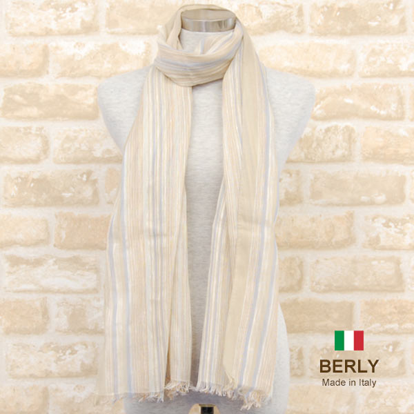 BERLY イタリア製春夏ストール 素材 コットン90％ リネン10％ サイズ 50cm×190cm 原産国 イタリア製 通常価格 11,000円 洗濯方法 注意事項 ・ ドライクリーニングになります。 備考 ストールの手作業加工の特性上、...