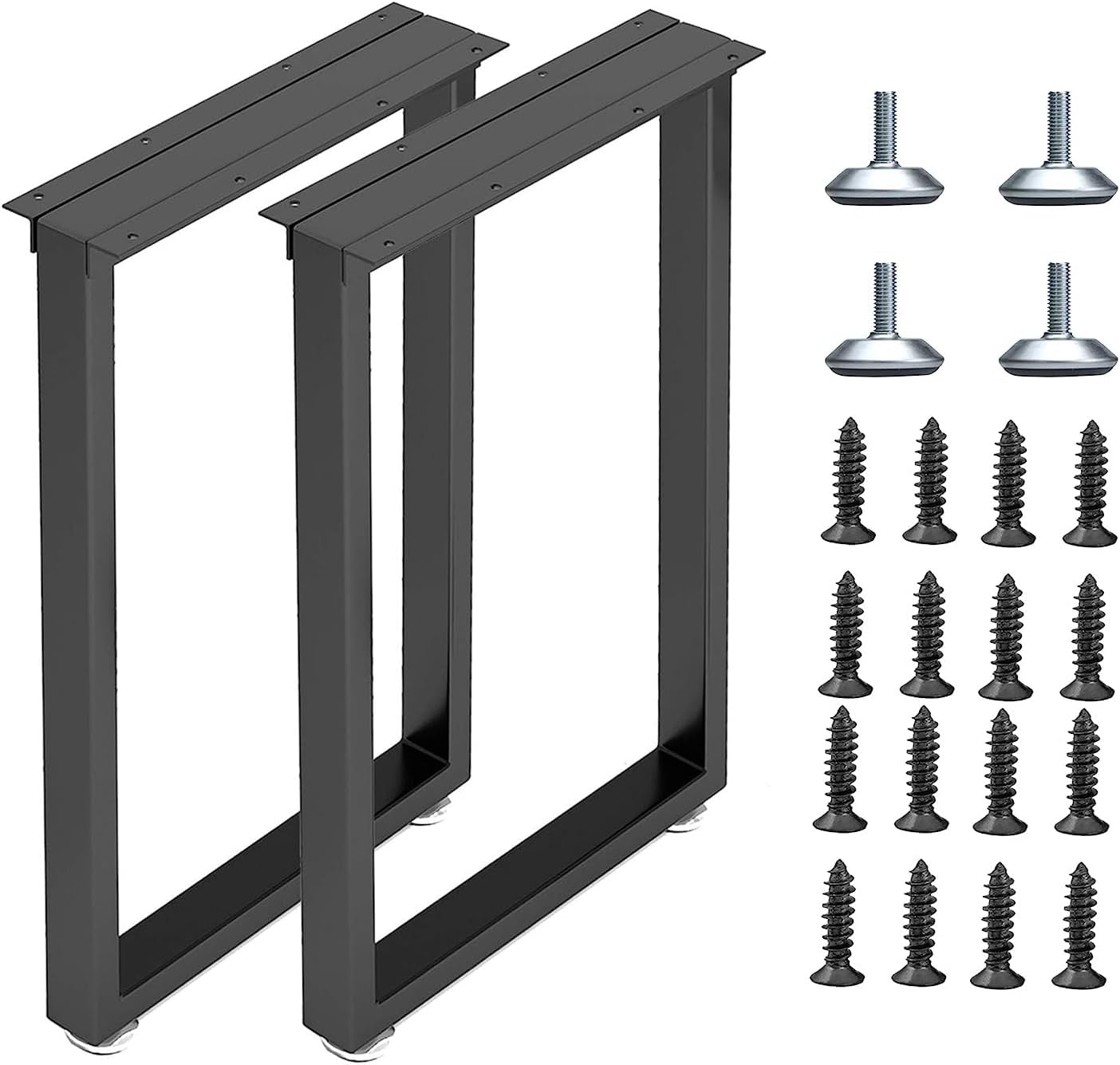 テーブル 脚 パーツ DIY テーブル脚 2本セット高さ40cm～70cm アイアン脚 黒 ブラック 鉄脚 スチール脚 取り替え脚自作 リメイク かんたん ダイニングテーブル デスク ワークデスク テーブル用 アジャスター付きテーブル 脚 ...