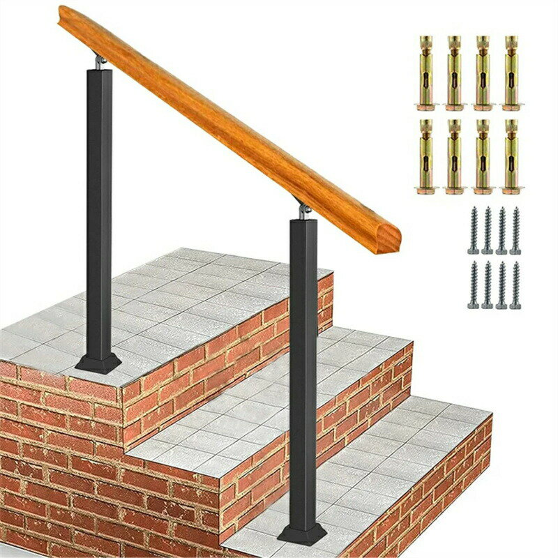 【カラー】ホワイト ゴールド ブラック材質：木製、ステンレス【手すりセット】手すり1本、支柱2本セット,8本ステンレス鋼拡張ネジ,8本ステンレス鋼のセルフタッピングねじ,高さ：85cm,柱の色：ブラック、ホワイト，手すりの長さ：60cm /...