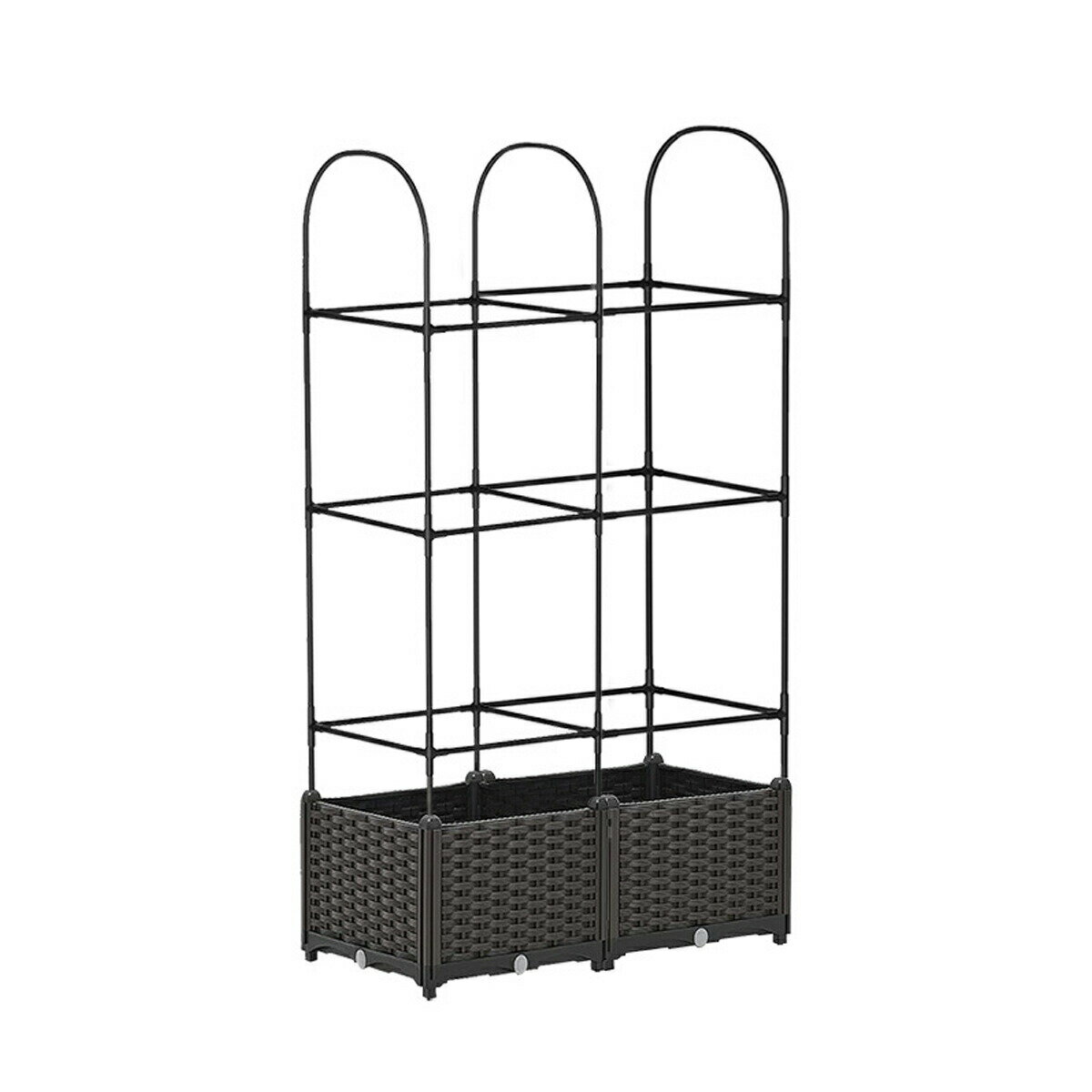 トマトプランター 組立式ガーデンボックス トマト プランターボックス トレリス付き 大型トマトプランター クライミング 野菜 植物用 登山用 屋内 屋外 セルフウォーター トレリス付きトマトケージ PEコーティング メタルガーデン トレリス...