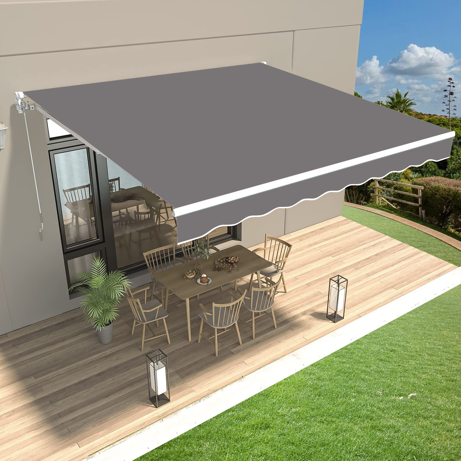 格納式日除けシェード防水シート交換用（注：タープのみ、フレームなし）, オーニングテント 伸縮式 日除け屋根用交換生地日除け屋根用交換生地5格納式日除けシェード防水シート交換用（注：タープのみ、フレームなし）, オーニングテント 伸縮式 日...