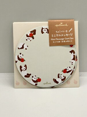 ちょこっと伝えたい時に使えるパンダ・メッセージカード！ りんごを抱えたパンダたちがぐるりと囲む、キュートな丸型デザインの「ミニマルメッセージカード」。 一言メッセージやちょっとしたお礼を伝えるのに、ちょうどいいサイズのカード。 淡いピンクの...