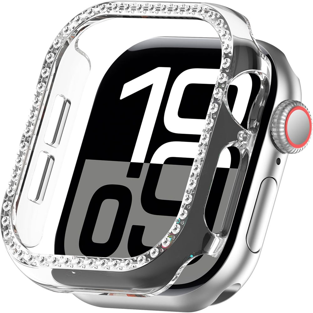 【送料無料】Apple Watch11 / Apple Watch10 用 42mm 46mm きらきらストーンフレーム アップルウォッチ 保護フレームケース バンパーきらきらストーン series11 series10 全面保護 高透過率...
