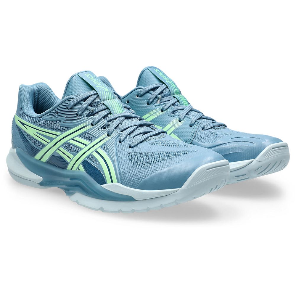 メーカー名：アシックス asics　POWERBREAK FF 力強い左右への動きをサポートするグリップ性と安定性を両立したスタビリティモデル. カラー:（401）SABA BLUE/MENTHOL 素材 甲材：合成繊維・人工皮革・合成樹脂...