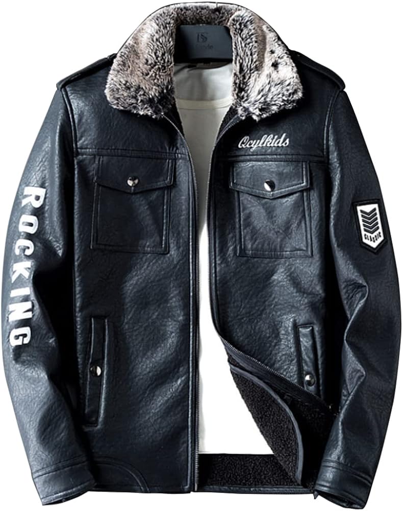 レザージャケット メンズ 革ジャケット 冬用 バイクジャケット 裏ボア ライダースジャケット 長袖 防寒防風保温 アウターコート PU革ジャン フェイクレザー スリムなタイプで、細身のボトムスを合わせるだけでスタイリッシュなコーデが手軽にで...