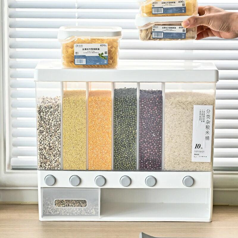 この商品について便利で安全：トップカバーの取り外しが可能で、穀物の追加に便利です。新鮮に保つ：密閉された保管室は、砂糖、米、ナッツ、豆、穀物、スナック、ペットフードを保管するのに適しており、多くのスペースを節約します。大容量 ご家族のニーズ...