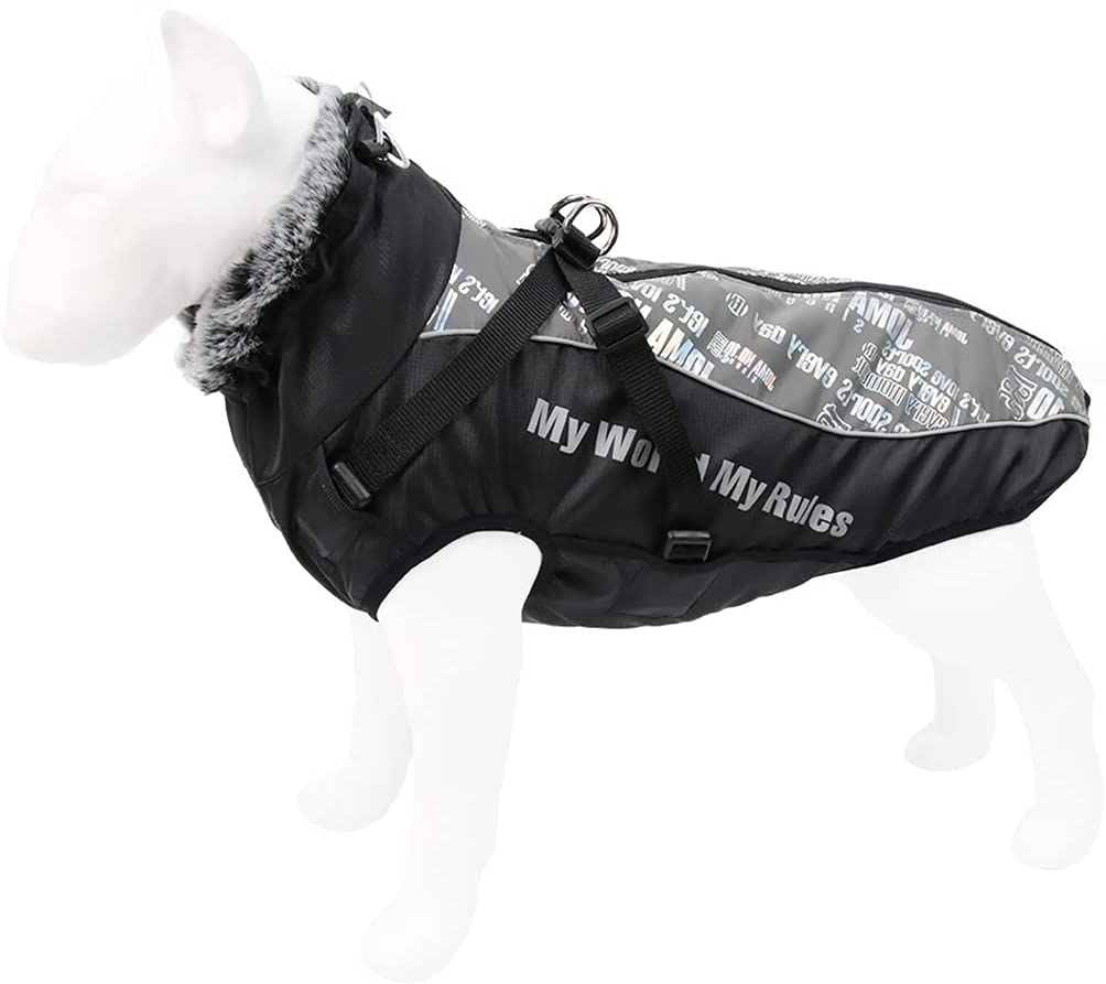 犬服 コート ジャケット 2WAY着用 一体型綿入れを牽引する ダウンベスト ドッグウェア 冬服 着脱簡単 防寒 保温 防水 中大型犬 お出かけお散歩 選べる5色 裏地は肌に優しい綿生地を使用し、縫製もしっかりしていて、形崩れにくいくて、柔...