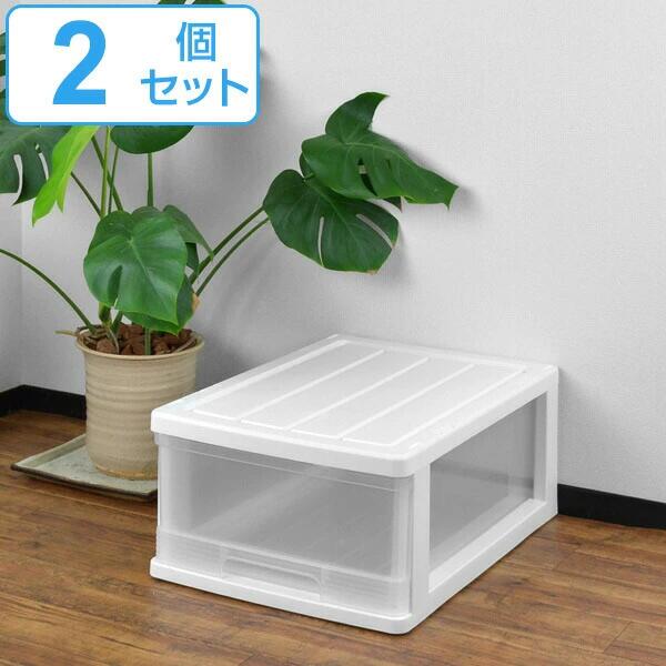 収納ケース クローゼット収納ケース 1段 引き出し 奥行55cm ホワイト プラスチック 2個セットおすすめポイントしっかり片付くクローゼット収納ケース1段　2個セットコンパクトなのに収納力があるので、物が多くなりがちな子供部屋やウォークイ...