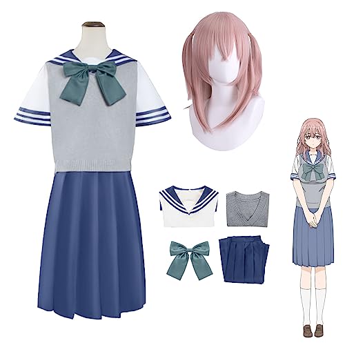 【コスプレ衣装 ウィッグ付き JK風 制服セット】 概要説明：JK風の制服スタイルに合わせたコスプレ衣装とウィッグがセットになった商品です。学園祭、イベント、アニメファンのための仮装アイテムとして人気があります。 ターゲットは大人向け、コス...