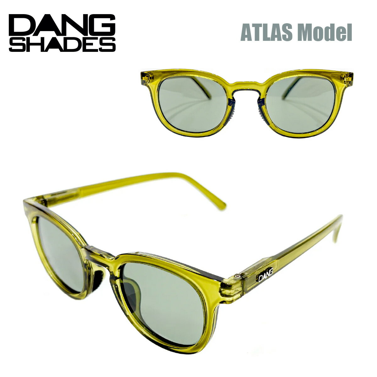 ■DANG SHADES ATLAS SUNGLASS Clear Army Green Gloss x Light Green Grey WP Polarized ダン・シェイディーズ サングラス アトラス クリアアーミーグリーン x ラ...