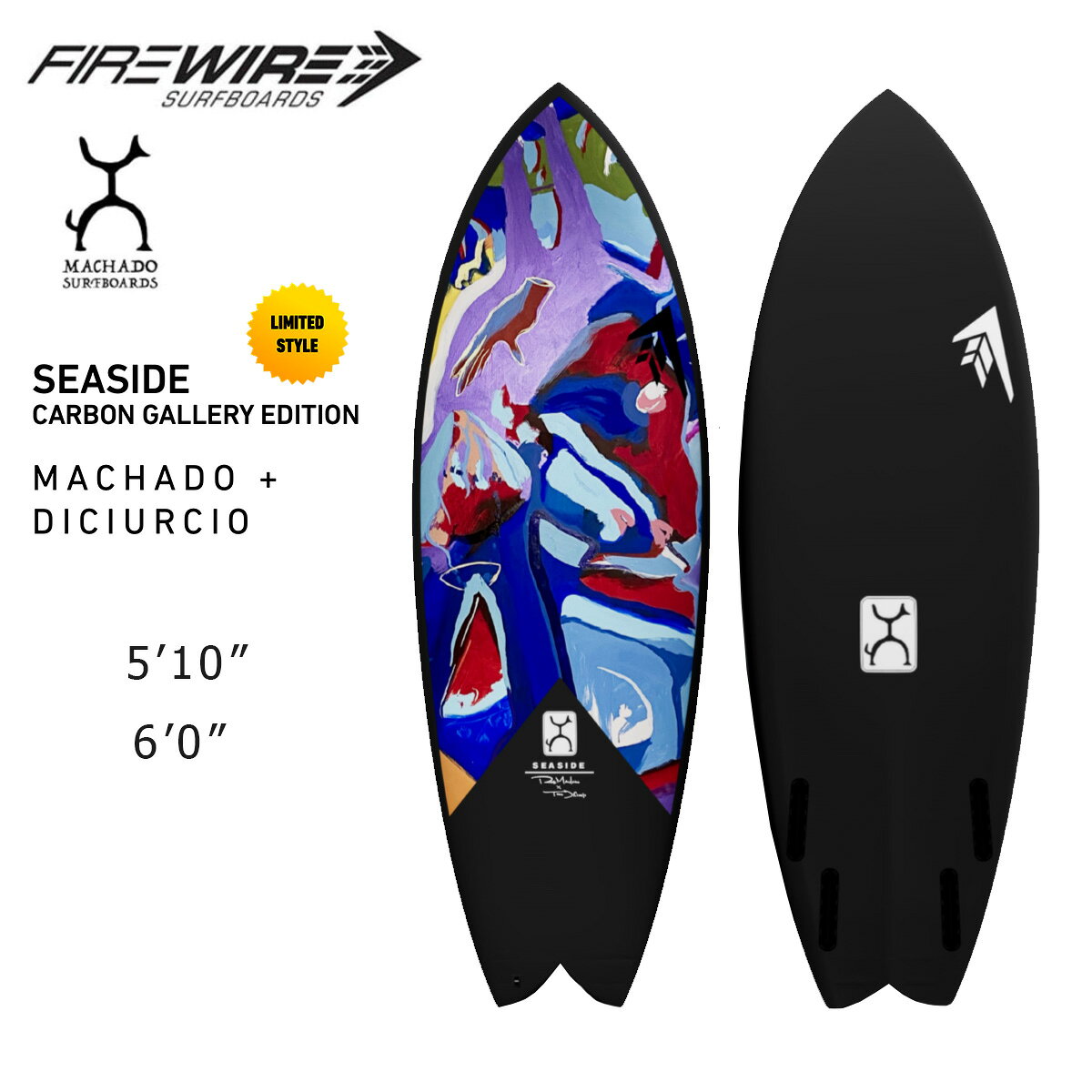 ■FIREWIRE SURFBOARDS SEASIDE CARBON GALLERY EDITION MACHADO+DICIURCIO ファイヤーワイヤー サーフボード サーフボード シーサイド カーボン ギャラリー エディション マチ...