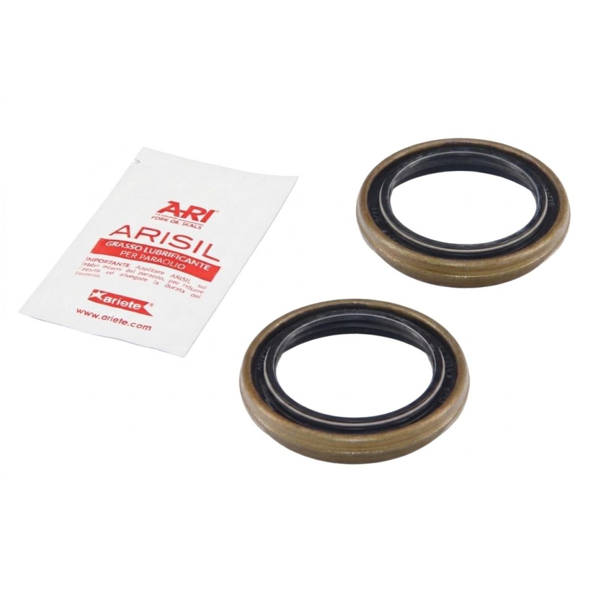 メーカー名：アリートメーカー品番：ARI.129通常フォークオイルシールにはNBRという素材が使われていますが、NBRよりさらに適した素材があります。それが『XNBR』です。高いシール性も持つこの素材は、対磨耗性でNBRの約3倍、対破断性で...