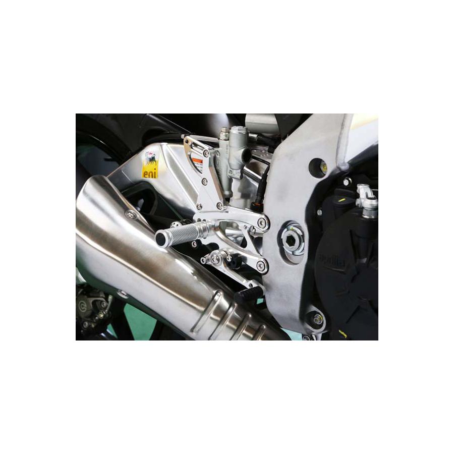 メーカー名：ベビーフェイスメーカー品番：002-A011SVAPRCとABS機構をそのまま生かせる、シングルプレートデザインのステップキットです。 ステップ位置は5ポジション可変の設計で、ステップの取付剛性を高めるため、ペダルとステップバー...