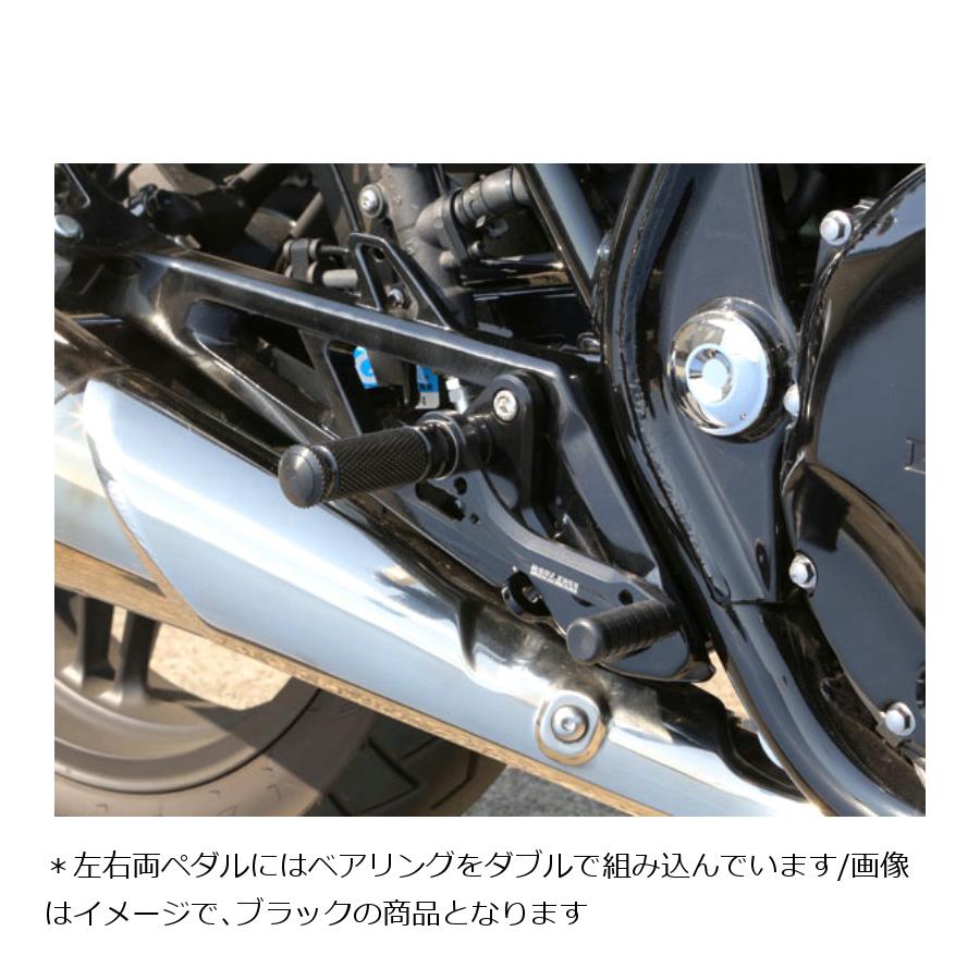 メーカー名：ベビーフェイスメーカー品番：002-H030SVCB1100用シングルポジションのバックステックキットです。 ノーマルのステッププレートを使用するシンプルな作りながら、スポーティーな走りに誘うポジションです。 仕上げのカラーはブ...