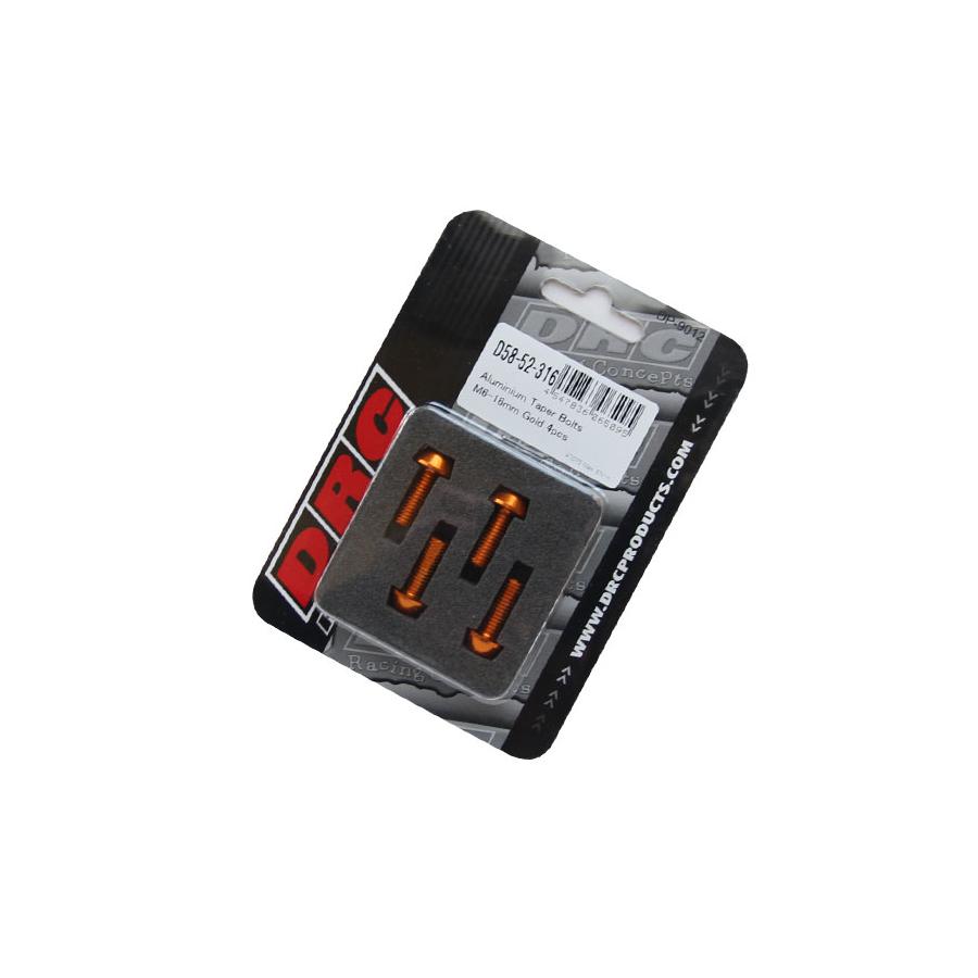メーカー名：ディーアールシーメーカー品番：D58-52-316販売備考：ヘッド部はテーパー型。サイズは12mmから35mmまでの長さ設定があり、ブルー・レッド・ゴールド・チタンの4色展開。4個入りのセット。推奨締め付けトルク:M6ボルト・・...