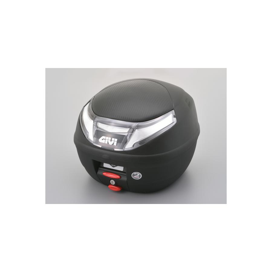 メーカー名：デイトナメーカー品番：17449◆ヘルメットが1つ入るコンパクトサイズ◆原付スクーターでの通勤・通学に最適◆カーボン風仕上げトップパネル◆ストップランプ無し◆未塗装ブラック（スモークレンズ）◆26L
