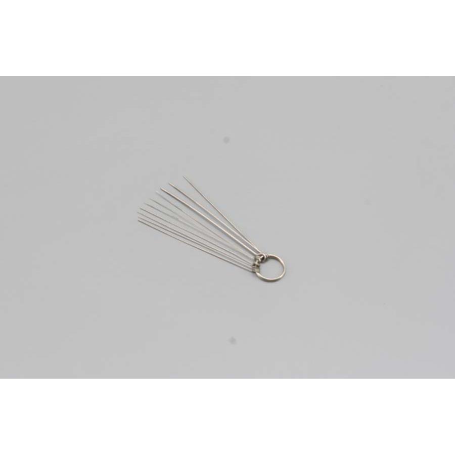 メーカー名：デイトナメーカー品番：75252説明線径0.4mm〜1.6mmまで10本揃った全長120〜130mmのピンクリーナーです。キャブレターなどの細い穴が多い部分の洗浄に最適です。先端を尖らせているため、小さい穴にも入りやすく、かつ先...