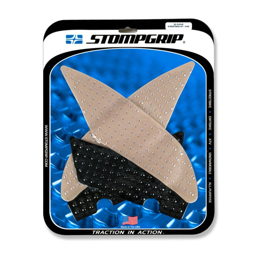 メーカー名：ストンプグリップメーカー品番：55-10-0145H販売備考：ハイブリッド、透明と黒の片面複数枚構成された製品には品番末にHを追加表記します。 装着箇所を洗浄し汚れや油分を落としてください(ケミカルでなく中性洗剤をご使用ください...