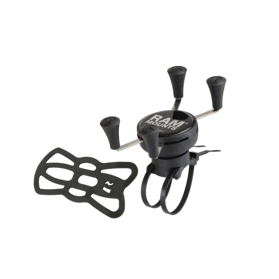 メーカー名：ラムマウントメーカー品番：RAP-274-1-UN7Uカタログ品番：P089-6602ラムマウントを代表する汎用スマホホルダー「Xグリップ」のSサイズを自転車のハンドルなどへ取り付けることができるマウントセット。アーム部を廃しコ...