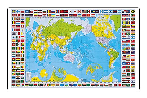 世界・日本・世界・日本地図 ワンサイズ HRT-5080 WJ・・Color:世界・日本地図・【ダブルタイプ】下敷きあり・【マット】半透明(ツヤ消し)・【仕様】中紙入り・【サイズ】800×500×1mm・【マット材質】PVC学習机用デスクマ...
