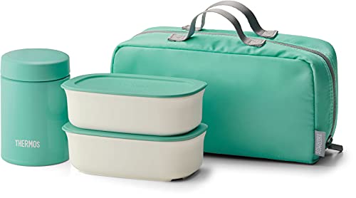 ・ミント スープジャー:200/おかず容器:300×2個 JEA-800 MNT・・Color:ミントSize:スープジャー:200/おかず容器:300×2個・おかず容器2個と容量200のスープジャー、断熱素材の専用ポーチがセットになったラ...