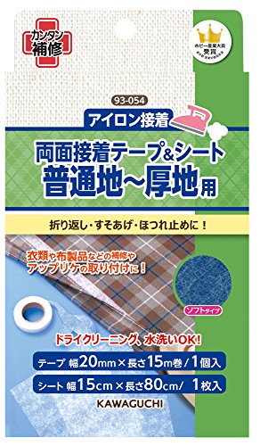 ・クリア 93054・【商品キャッチコピー】折り返し、すそあげ、ほつれ止めに!説明 クモの巣状のテープとシートの2種類入り いろいろな箇所の補修にお使いいただけます