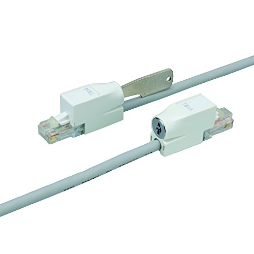 ・ライトグレー PTC-LPLG3説明 ポートの不正利用を防ぐ鍵付きLANケーブル。3メートル。色:ライトグレー。鍵2本付き。