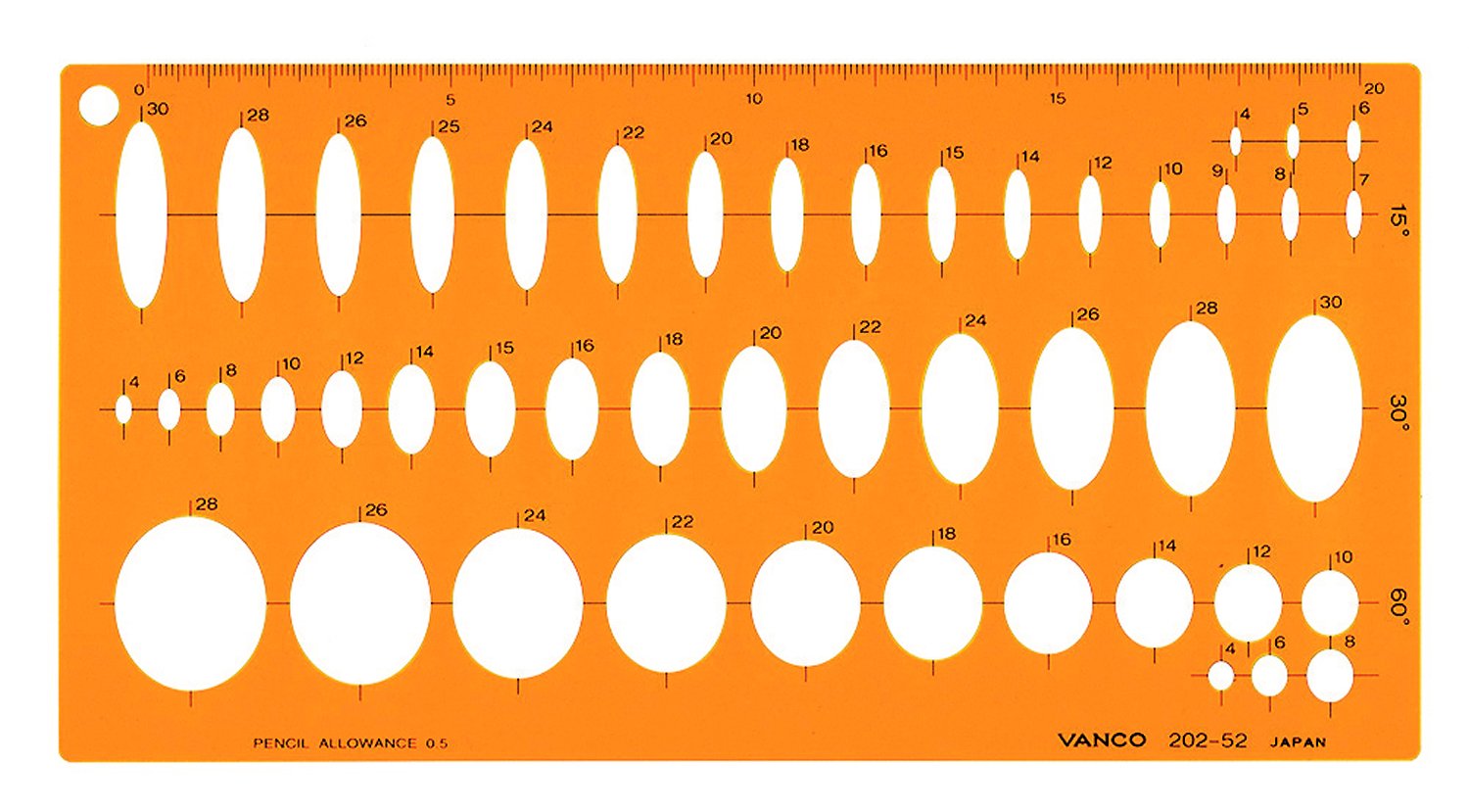 楕円 /15°、 30°、60°-/-/20252・Style:楕円 /15°、 30°、60°・0.5mmシャープペンシル用・材質:対衝撃アクリル樹脂・楕円 15° 30°60°裏返してご使用になれば、インクが滲まないテーパーエッジ付です...
