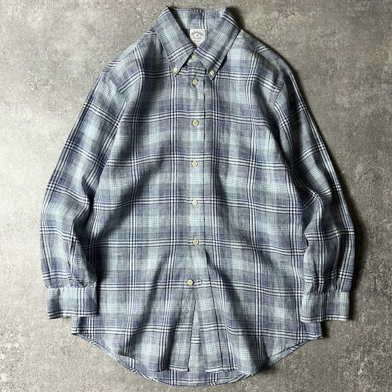 No... f060914-06 age... ─ brand... Brooks Brothers color... ブルー系 / マルチカラー material... 100% IRISH LINEN size... M ─ descr...