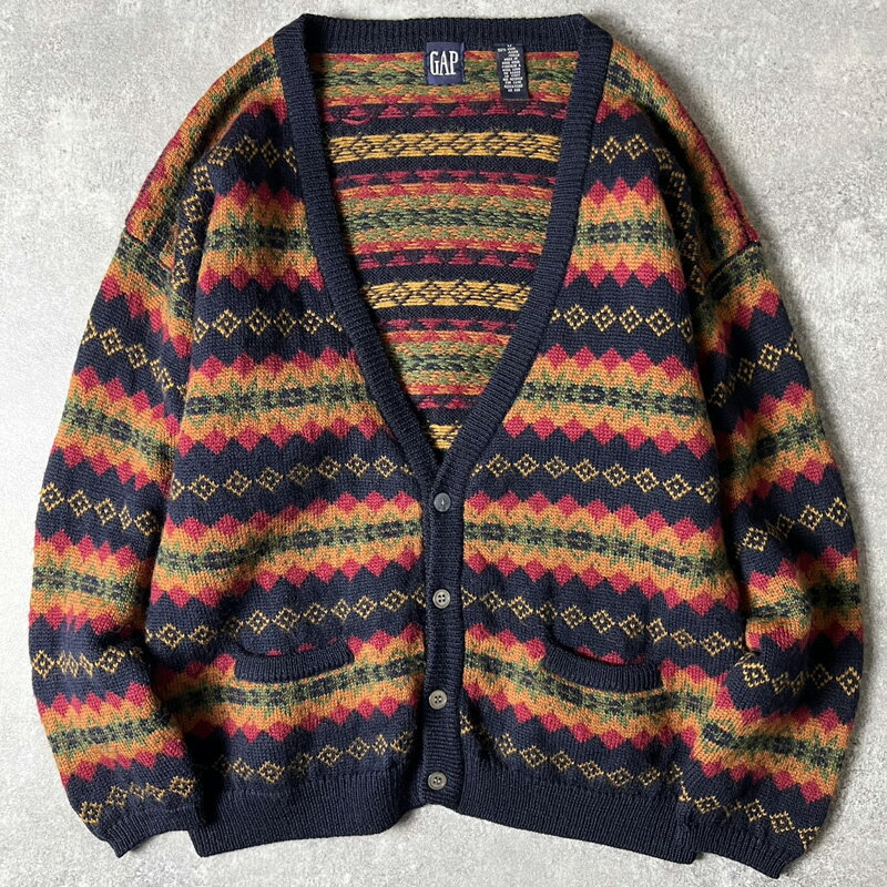 No... f071017-06age... 1990年代brand... GAPcolor... マルチカラー / 総柄material... 100% WOOLsize... M─ description ─90年代のGAPのウールニッ...