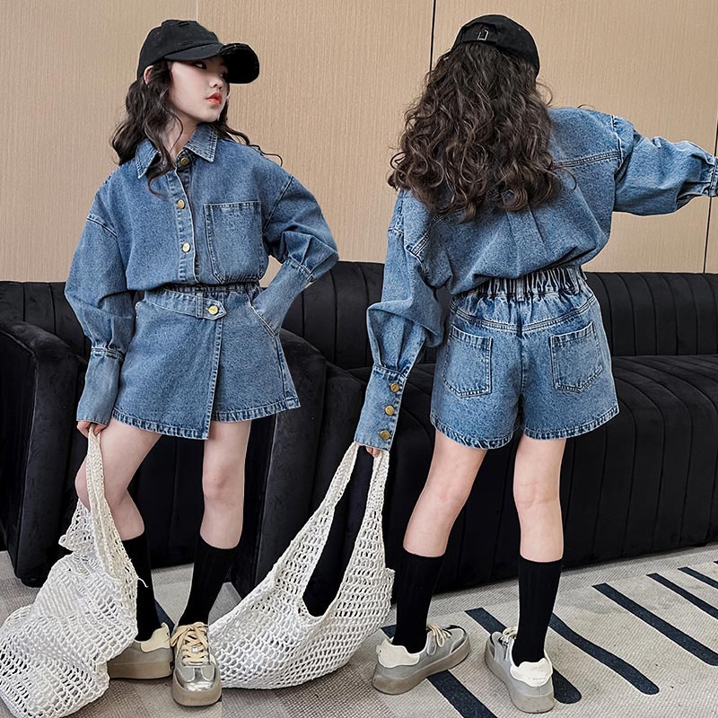 デニムセットアップ ダンス 衣装 女の子 カジュアルパンツセット 長袖 デニムジャケット デニムショートスカート韓国 子供 子供 デニムセットアップ ダンス 衣装 女の子 カジュアメーカー希望小売価格はメーカーカタログに基づいて掲載しています