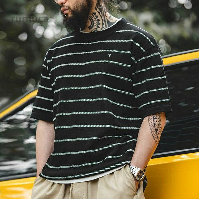 カットソー クルーネック おしゃれ tシャツ メンズ ビッグシルエット 人気 ボーダー 半袖T インナー 夏 Tシャツ かっこいい 半袖 半袖 Tシャツ メンズ ボーダー カットソー おしゃれ 人気 tシャメーカー希望小売価格はメーカーカタ...