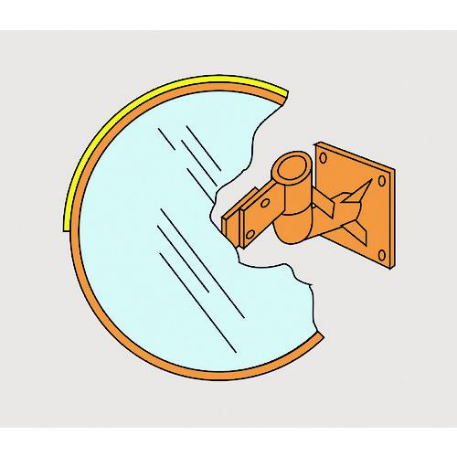 ■左右と下に一定範囲での角度調整が可能です。 ※ミラーと壁取り付け金具のセットです。 サイズ：径1000mm 曲率半径：R3600 ※金具の取り付けは、ポール上部からのスライド(落とし込み)式です。