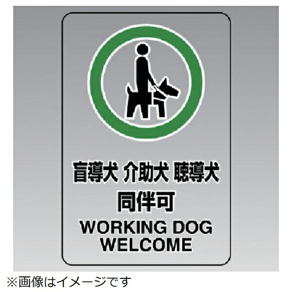 ■ガラス扉や、自動ドア等の透明ガラスに貼りつけるのに適したステッカーです。 ■摘要：粘着シール ■寸法(mm)：150×100 ■内容：盲導犬介助犬聴導犬同伴可 WORKING DOG WELCOME ■5枚1組 ■透明ペットフィルム