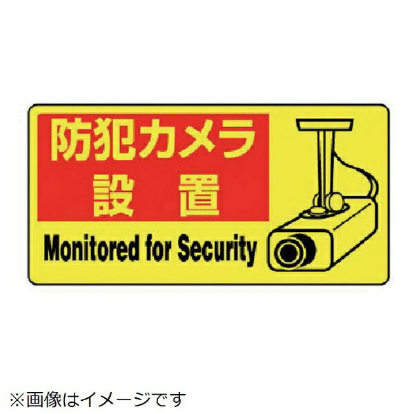 ■摘要：粘着シール ■寸法(mm)：100×200 ■内容：防犯カメラ設置 Monitored for Security ■5枚1組 ■PVCステッカー
