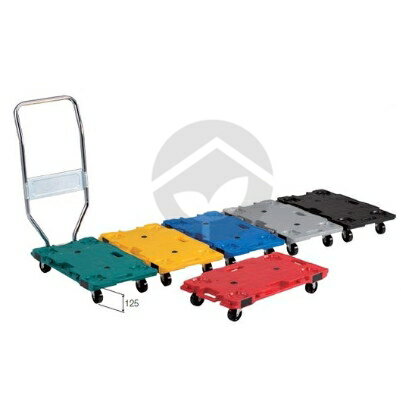 外寸：680×390×125mm 耐荷重：120kg(均等荷重) 材質：PP 重量：2.76kg キャスター：φ75×4輪自在ナイロン車 キャスターの固定にボルトを使用していないタイプ ※注意※ 本商品は法人様宛限定となりますので配送先の屋...